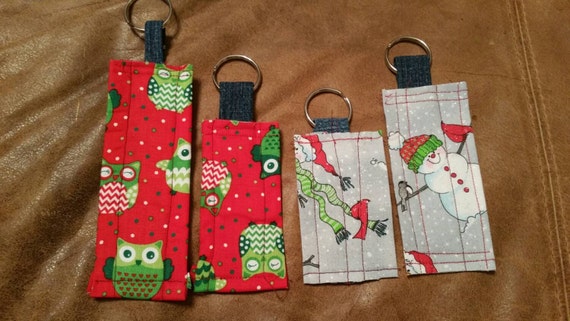 Items similar to Winter Fabric Keychain Owls and Snowmen on Etsy