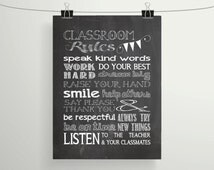 Unique classroom rules sign related items | Etsy