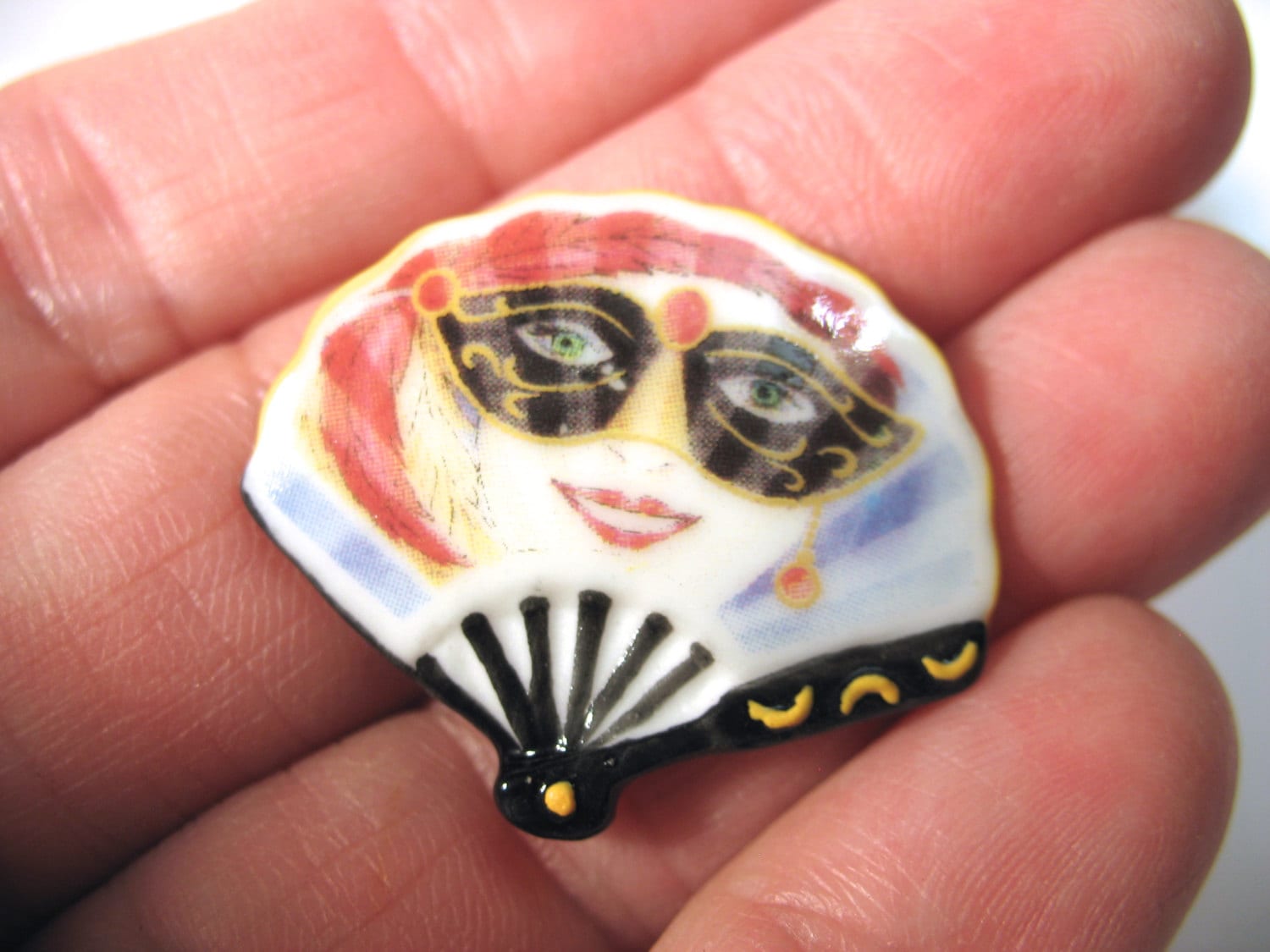 Ladies Hand Fans Venetian Italian Masquerade Fan French