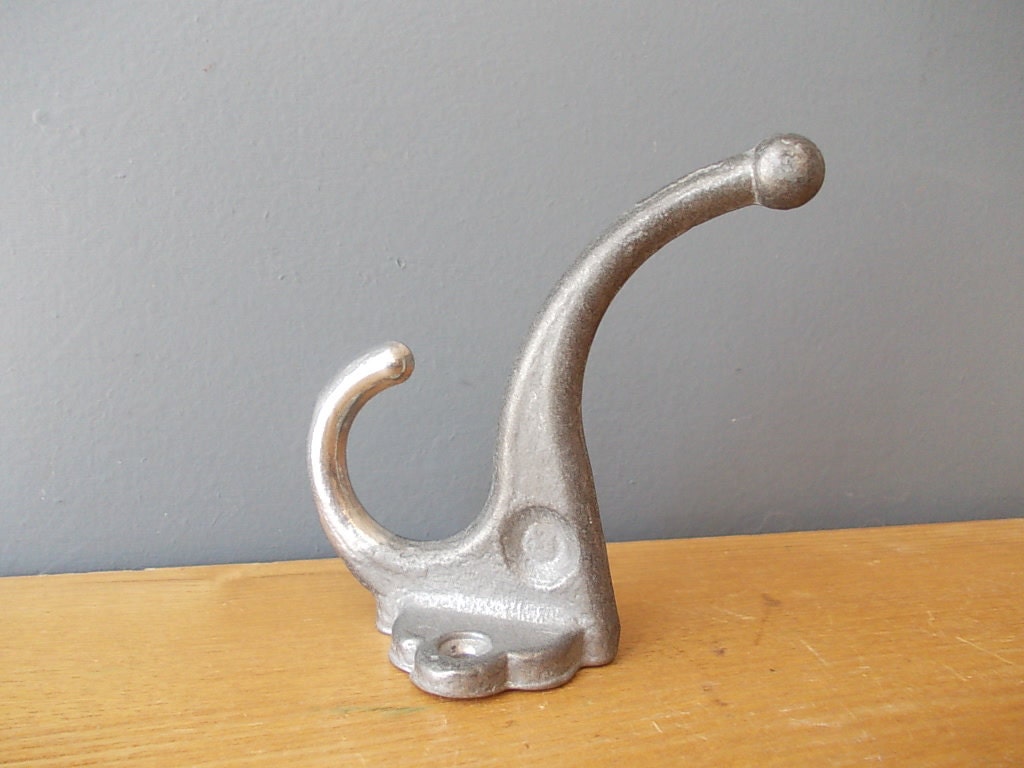 Soviet Clothes Hook / Aluminum Hanging Hook / Shabby Vintage Rack Hook ...