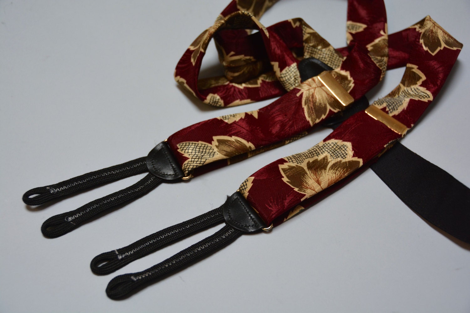 Vintage 40s Style Men’s Necktie Fabric Dress Suspenders – Retro Men’s ...
