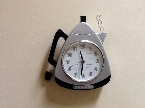 Vintage Coffee Pot Wall Clock by Country Breeze Battery