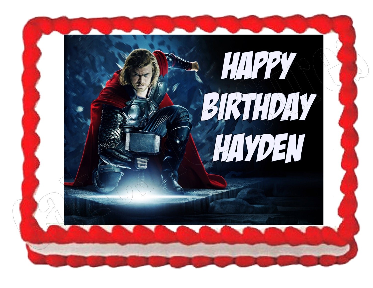 Thor party decoration edible cake image cake topper frosting