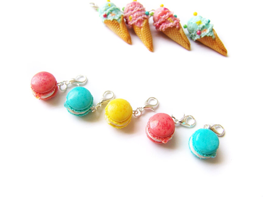 French Macaron Charm Polymer Clay Food Jewelry French