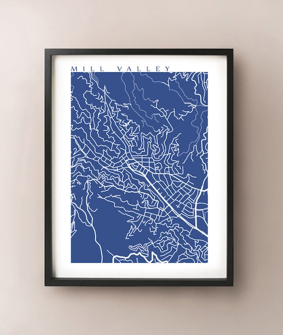 Mill Valley Map Print California Poster by CartoCreative on Etsy