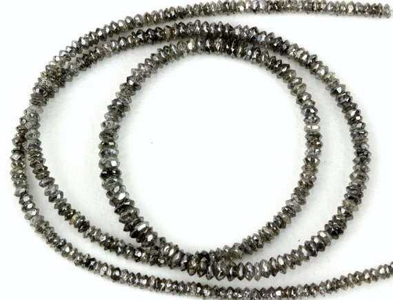 Charcoal Diamond Faceted Rondelle Diamonds by SweetCarolineGems