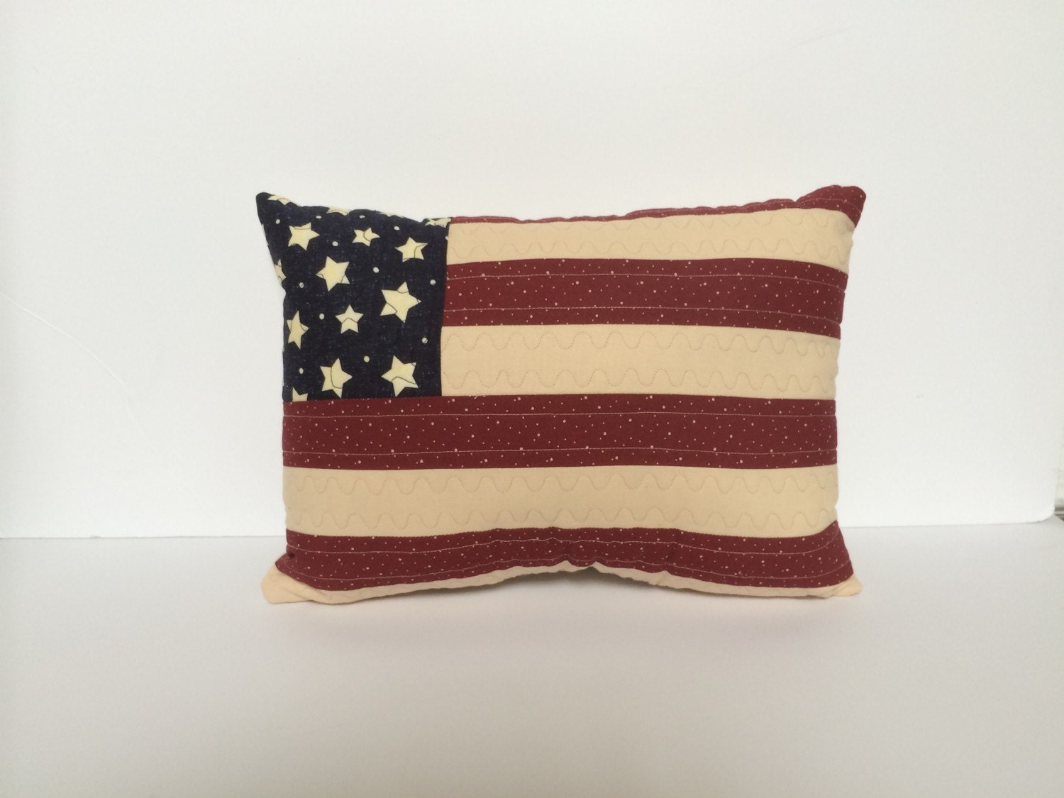 American flag pillow quilted pillow Fourth of July pillow