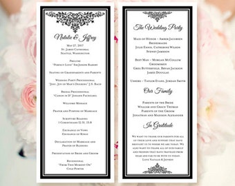 Wedding Ceremony Program Template Vintage Gold