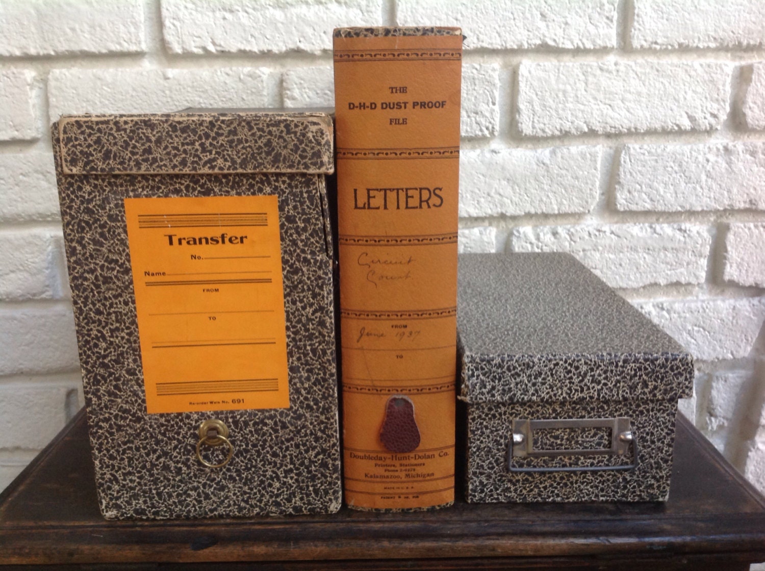 Vintage Antique cardboard file box collection office desk tool – Haute ...