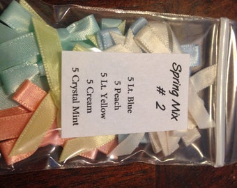 100 Bows Color Choice Sewing PretiedSatin Bows by CardsCraftsnMore