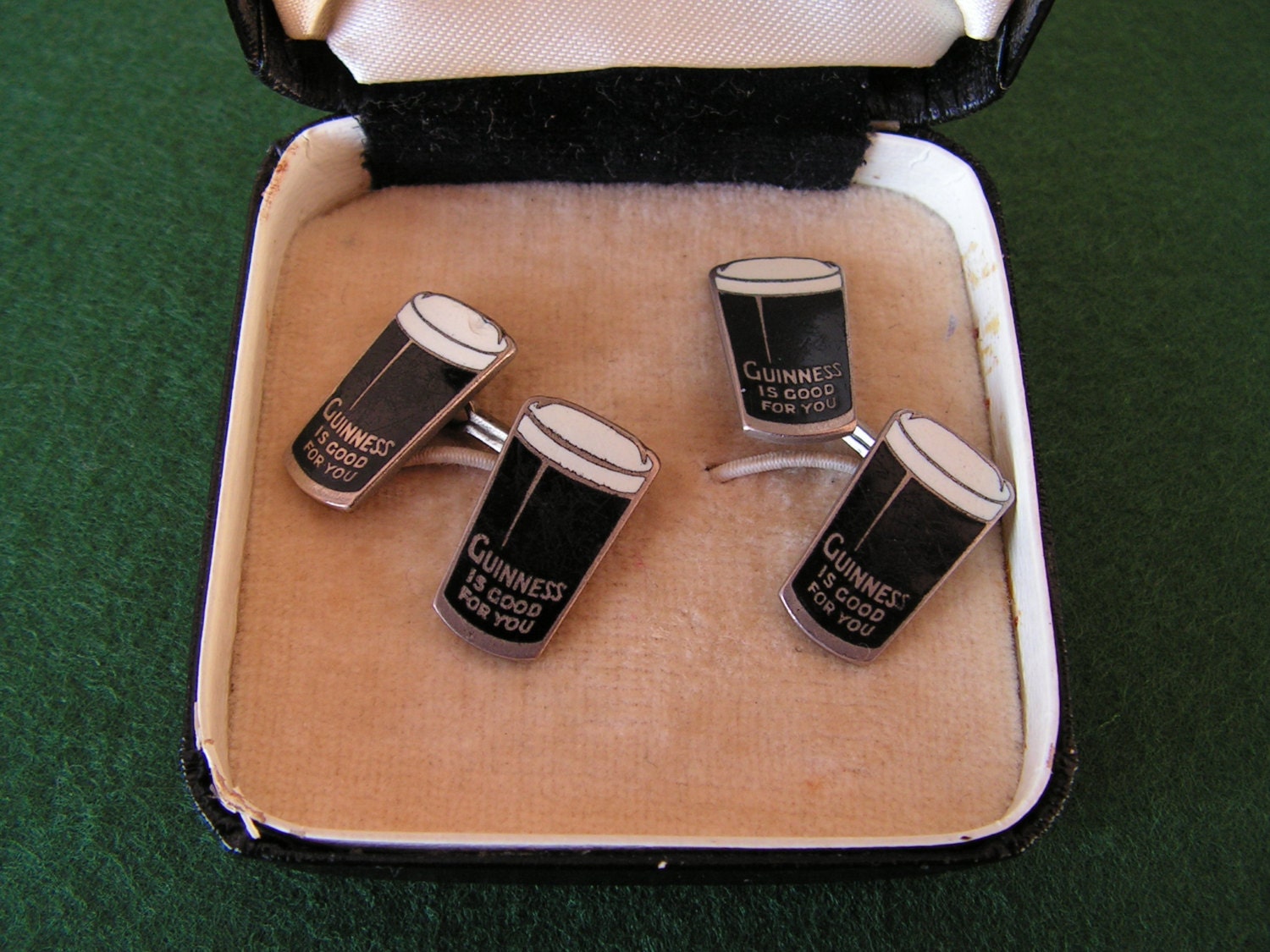 Vintage Guinness Enamel Cufflinks William Miller 1932 Boxed – Haute Juice