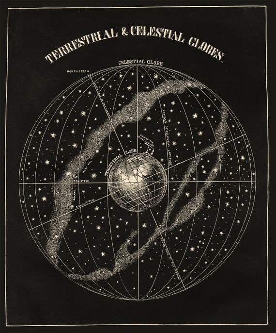 Celestial Globe with Stars and Constellations Vintage