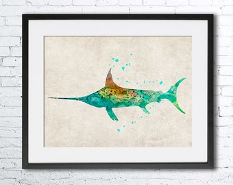 Swordfish art | Etsy