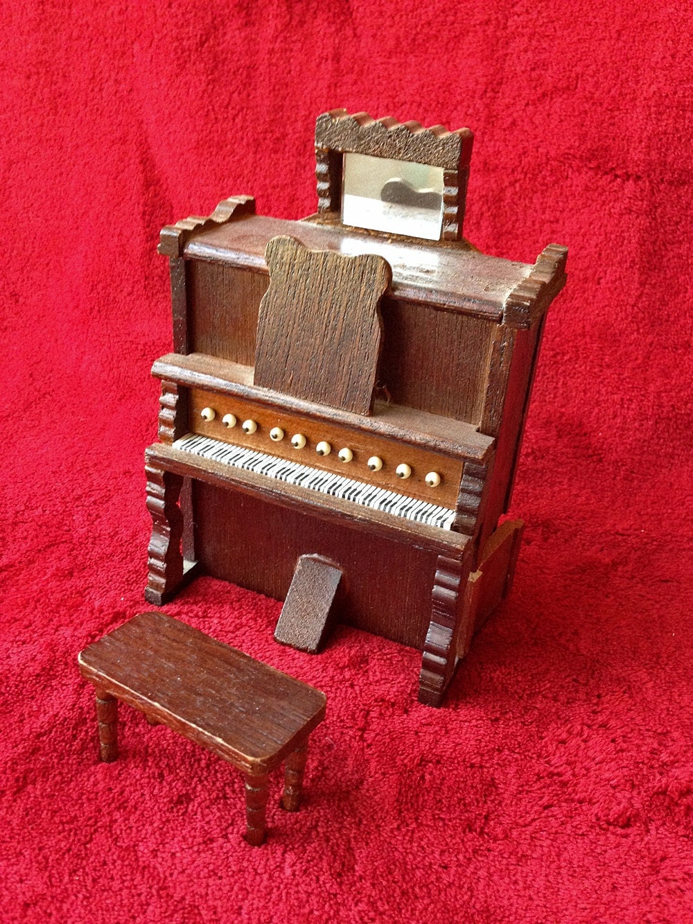 Miniature Wood Organ Music Box – Musical Organ with Bench – Love Story ...