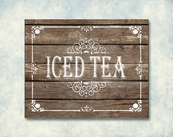 Iced tea sign | Etsy