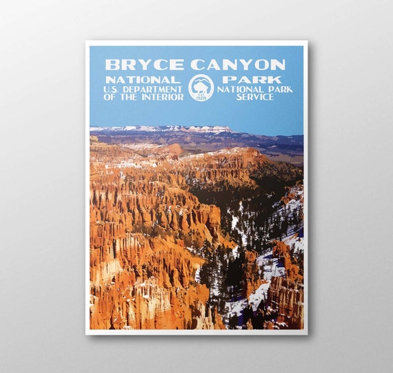Bryce Canyon National Park Poster - National Park Print - WPA Style ...