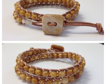 Double wrap beaded bracelet by BelliniWrapBracelets on Etsy