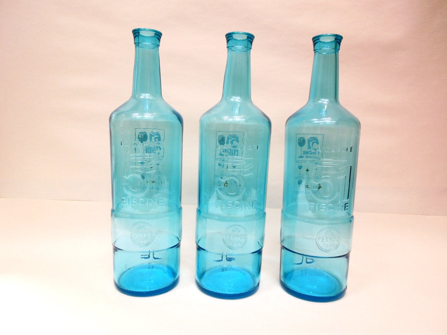 Carafe d'eau bleue Pernod Ricard 51 Pastis Vintage