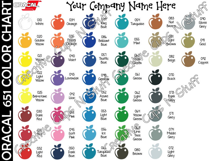 Oracal 651 color chart with names - cubareter