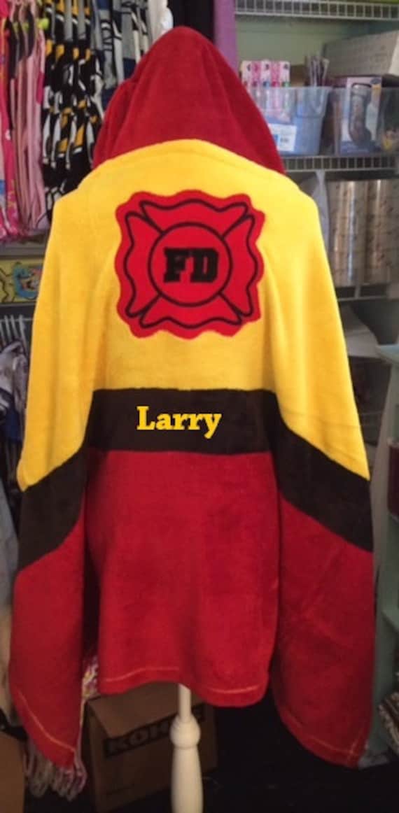 KIDS Fireman Fire Fighter Hooded Microplush Throw Blanket KIDS Fireman Fire Fighter Hooded Microplush Throw Blanket
