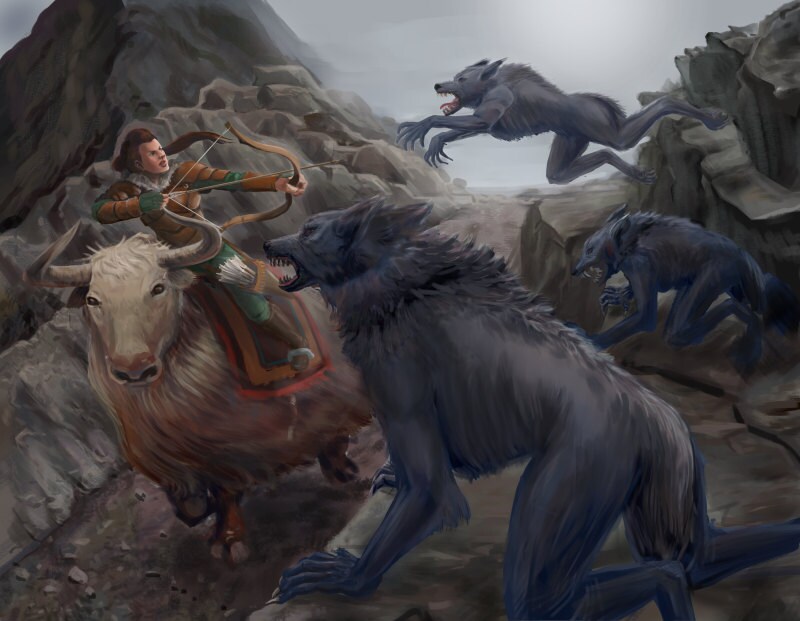 Werewolf Attack by ArtOfCaseyBlandford on Etsy