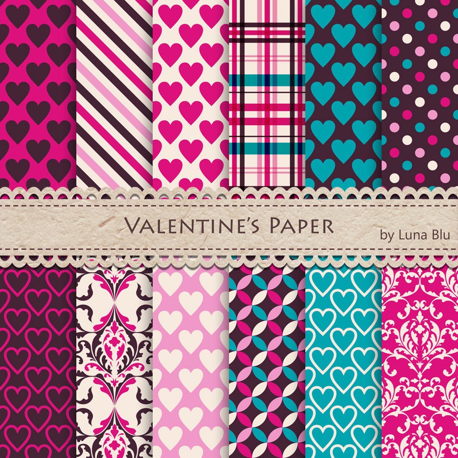 New Item added to my shop:Valentine Digital Paper: ” Valentine Paper ...