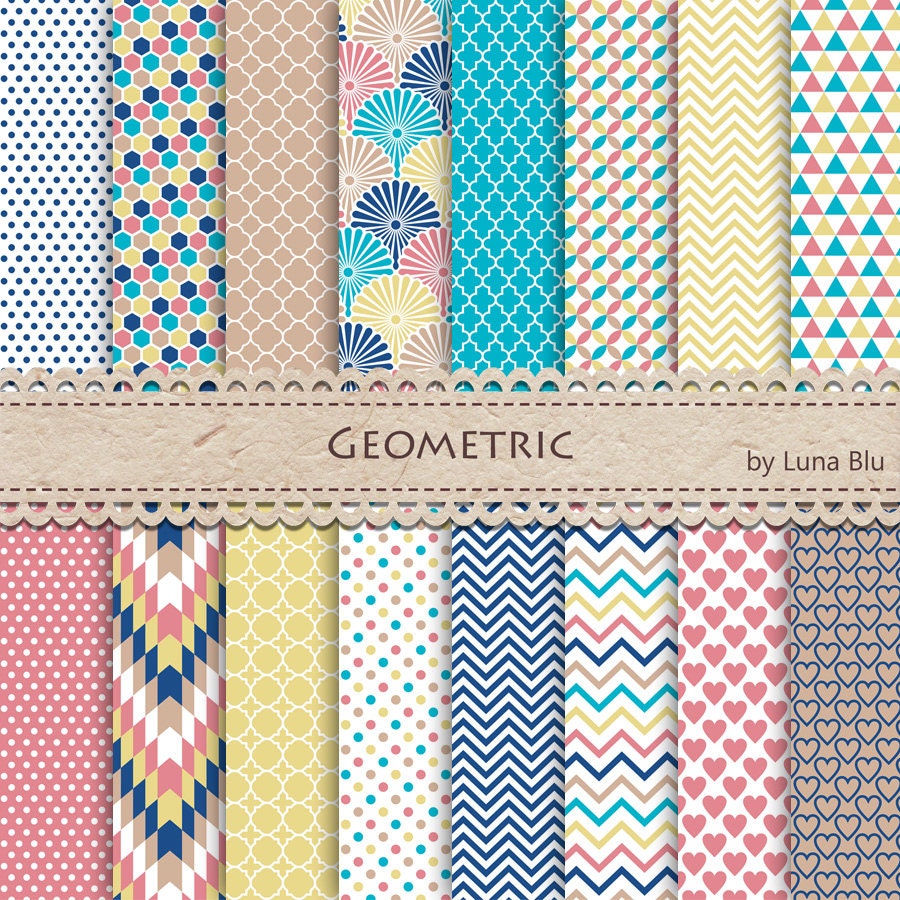 New Item added to my shop:Geometric Digital Paper: “Geometric Patterns ...