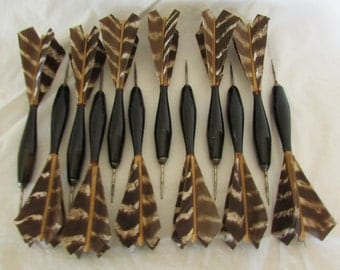 Wood feather darts | Etsy