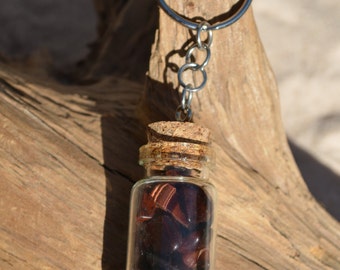 Prehnite Stones in a Glass Vial Keychain by DejaVuDesignz2 on Etsy