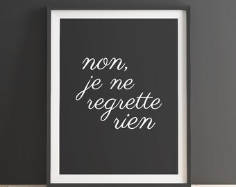 Popular items for je ne regrette rien on Etsy