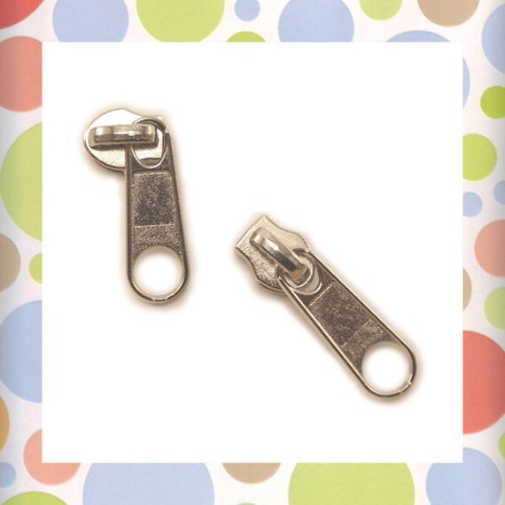 Metal Long Tab Zipper Pull / Slide Nickel / by BagmakerSupply