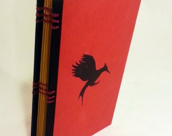 Catching Fire Inspired Mockingbird Bird Upcycled Rebound Coptic Journal ...