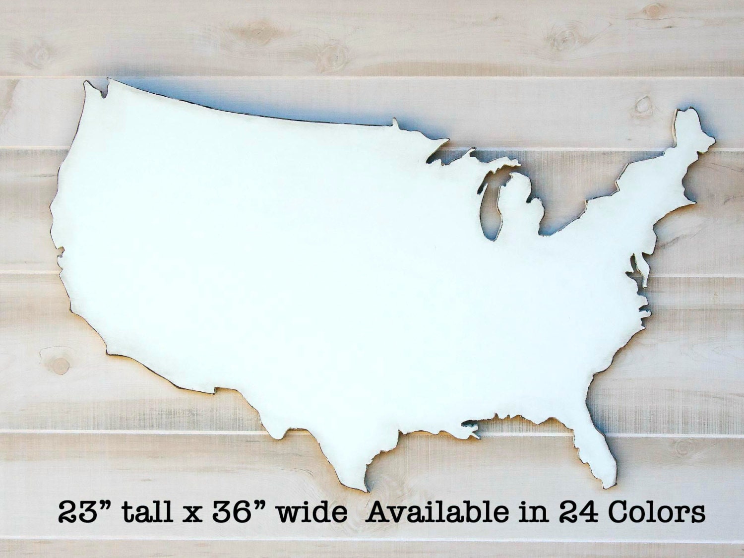 United States US state shape silhouette wood cutout sign wall