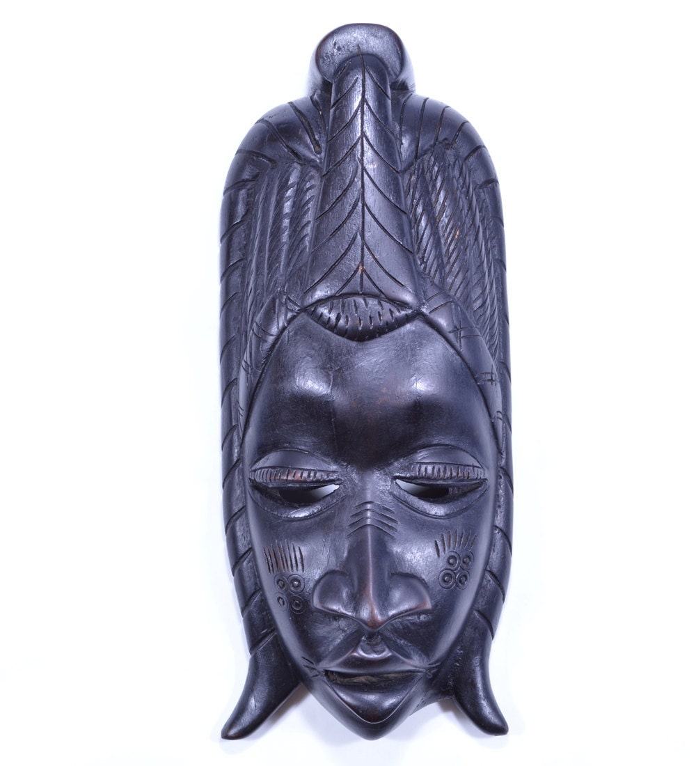 African Mask Tribal Ethnic Mandinka Mask Made with Teak