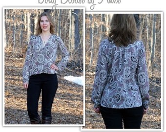 Poppy Zip Front Top Sizes 22 24 & 26 PDF downloadable