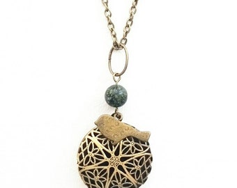 Items similar to gemstone essential oil diffuser chain necklace and ...