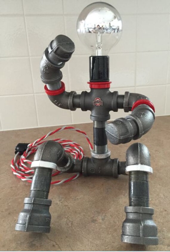 Sitting Man or Sitting Fan Man Pipe Lamp