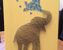 Popular items for elephant string art on Etsy