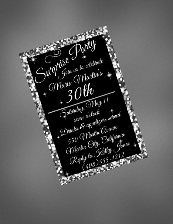 25 Inspirational Black And Silver Invitation Templates Free Latter