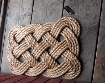 38 x 15 Rope Rug Navy Blue & Red Nautical by AlaskaRugCompany