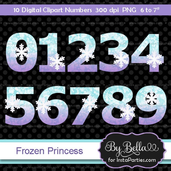 Frozen clipart numbers number clip art Glitter clipart number