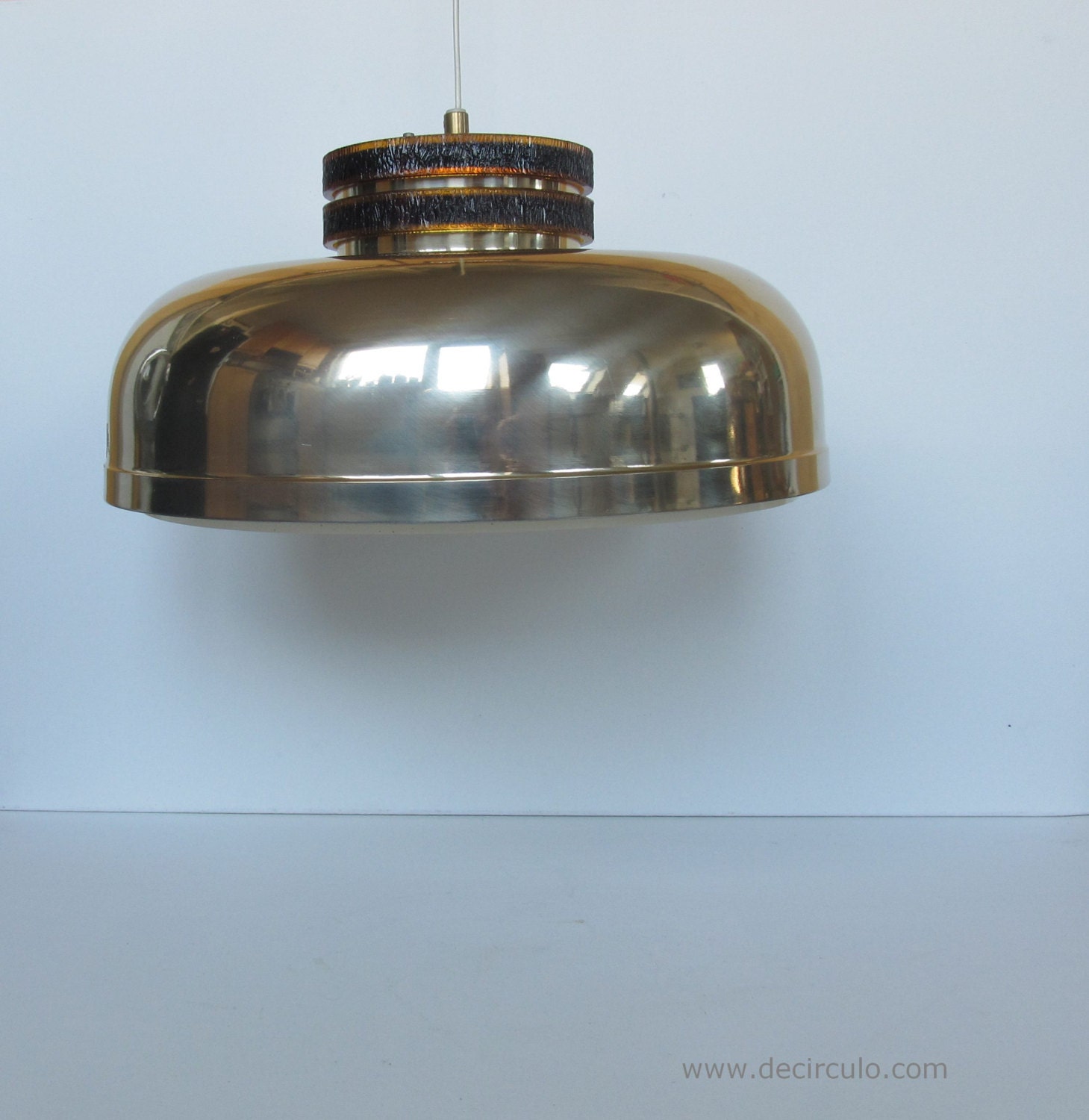 Big Brass pendant light typical mid century hanging lamp