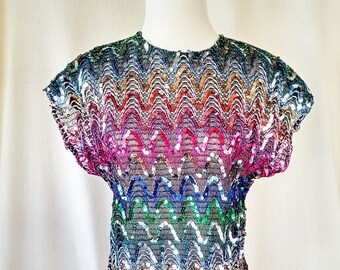 Popular items for rainbow sequin top on Etsy