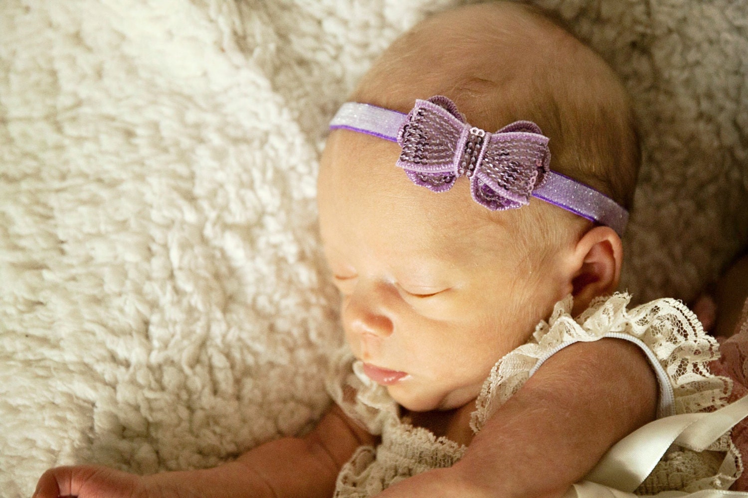 Lavender Baby Headband, Lavender Baby Bow, Pink Sequin Bow Headband ...