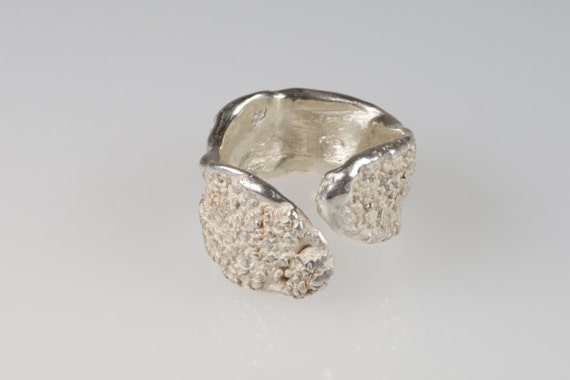 Organic Silver Ring Solid Sterling Silver Ring by NyamiJewelry