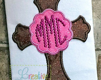 Cross Monogram Applique Design Cross Applique Design