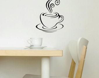 Tea cup wall decal | Etsy