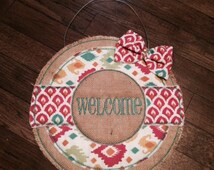 Popular items for burlap welcome sign on Etsy