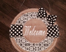 Popular items for burlap welcome sign on Etsy