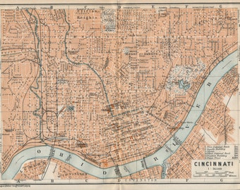 Popular items for cincinnati map on Etsy